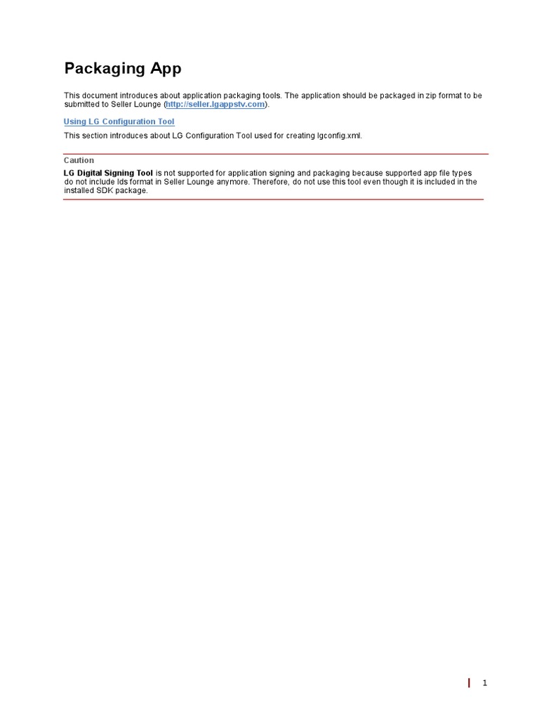 Packaging App: Using LG Configuration Tool | PDF | Xml | Adobe Flash