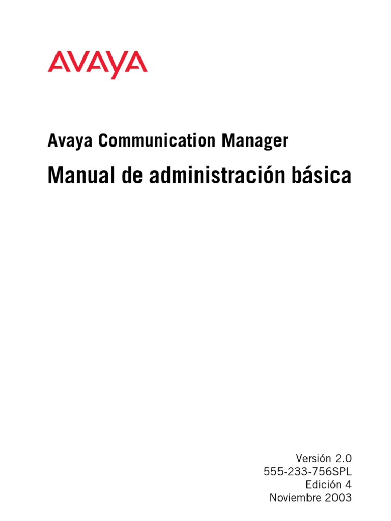 Guía de Administración para Avaya Communication Manager (Básico) | PDF ...