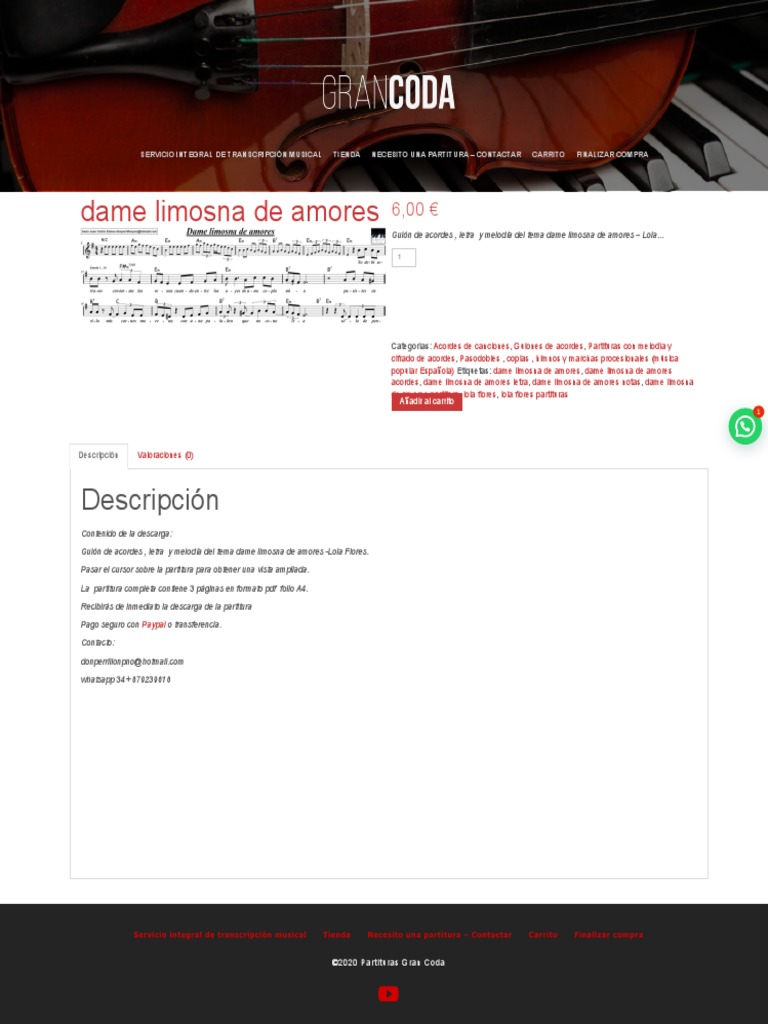 Dame Limosna de Amores - Partituras Gran Coda | PDF