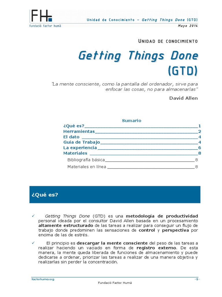 Getting Thing Done Cast PDF | PDF