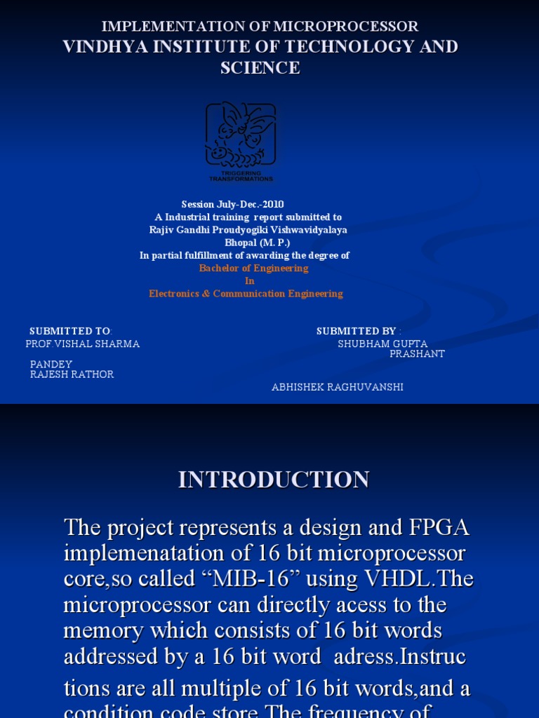 Vindhya Institute of Technology and Science | PDF | Vhdl | Central Processing Unit