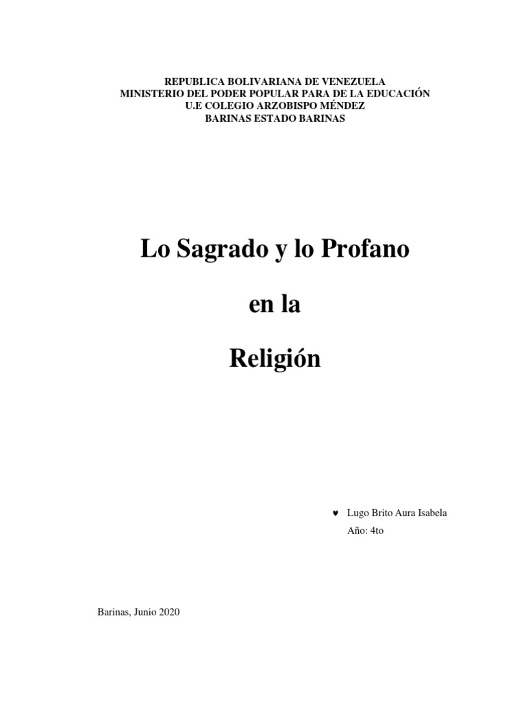 Lo Sagrado y Lo Profano | PDF | Sagrado | Mitología