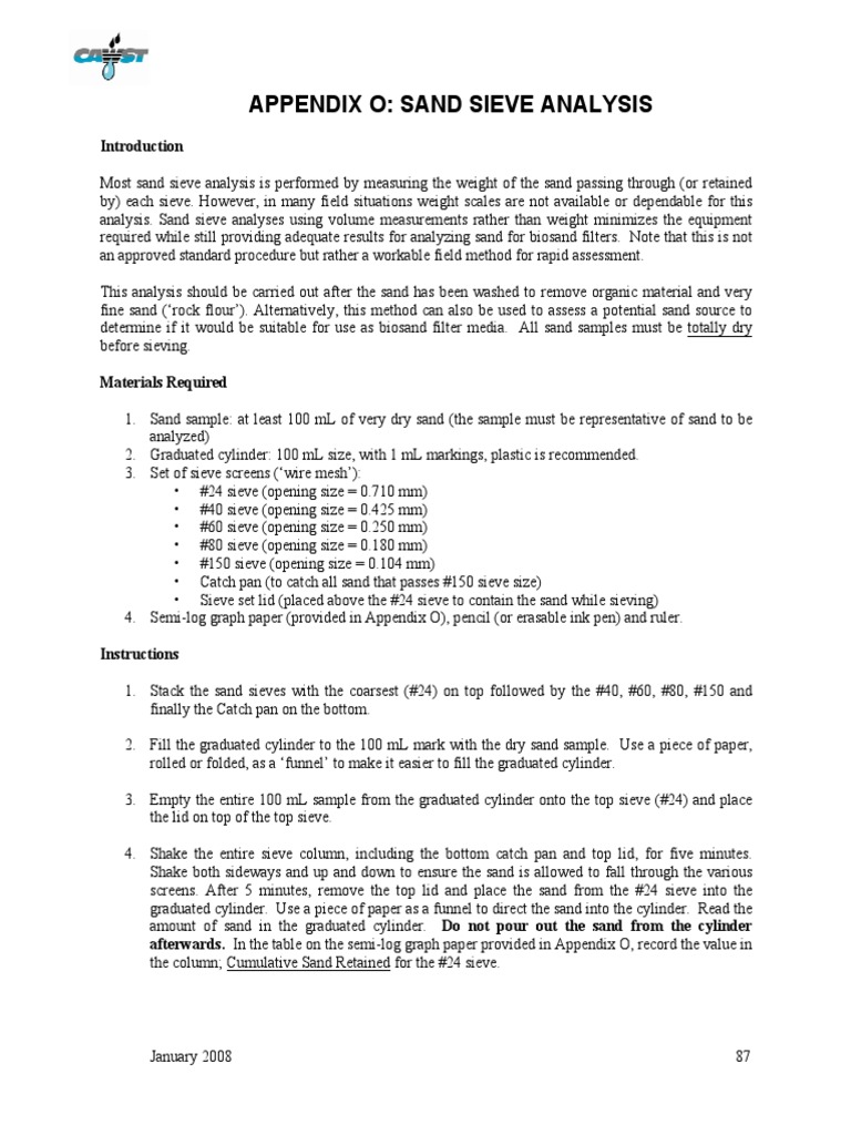 Sand Sieve Analysis Field Method | PDF | Nature