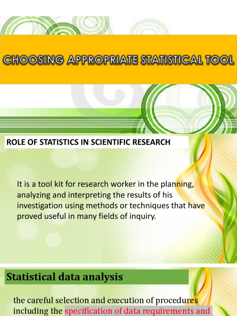 Choosing Appropriate Statistical Tool - PDF | PDF | Correlation And ...