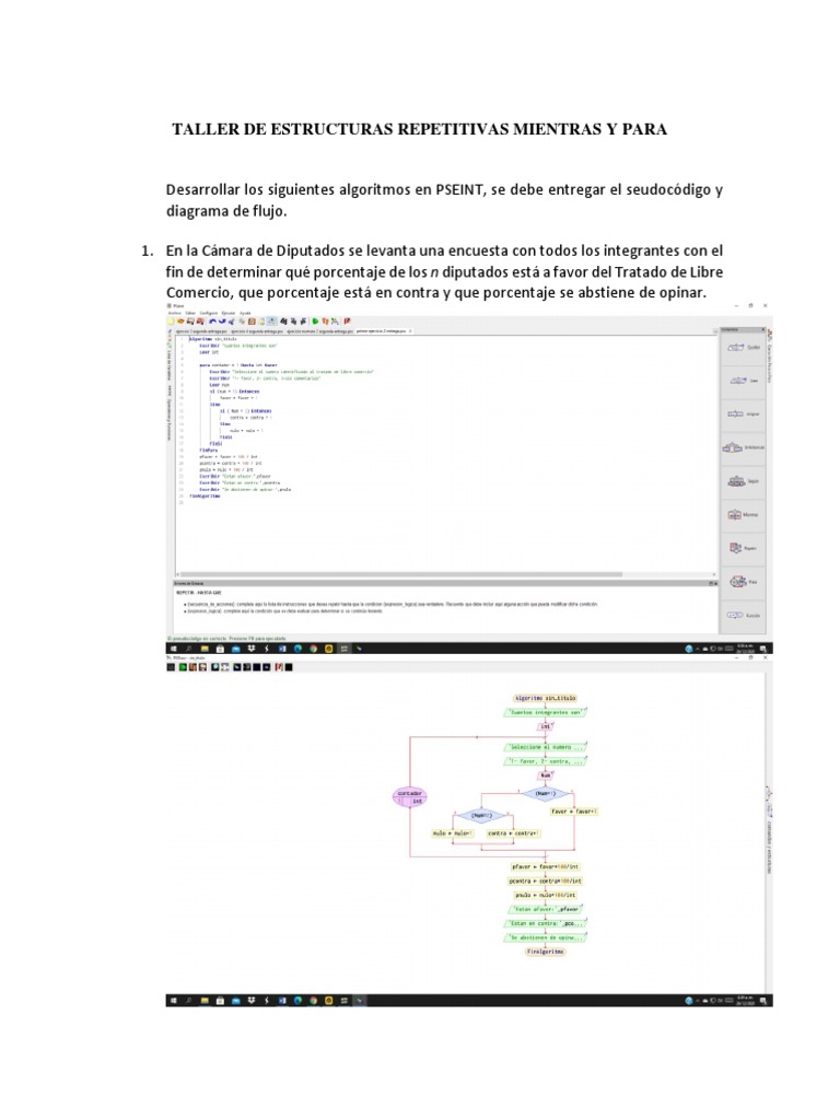 Taller de Estructuras Repetitivas 2 | PDF