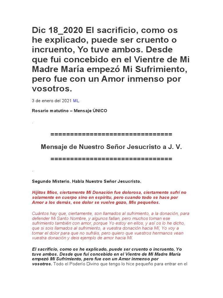 El Sacrificio Puede Ser Cruento o Incruento | PDF | Salvación | Amor