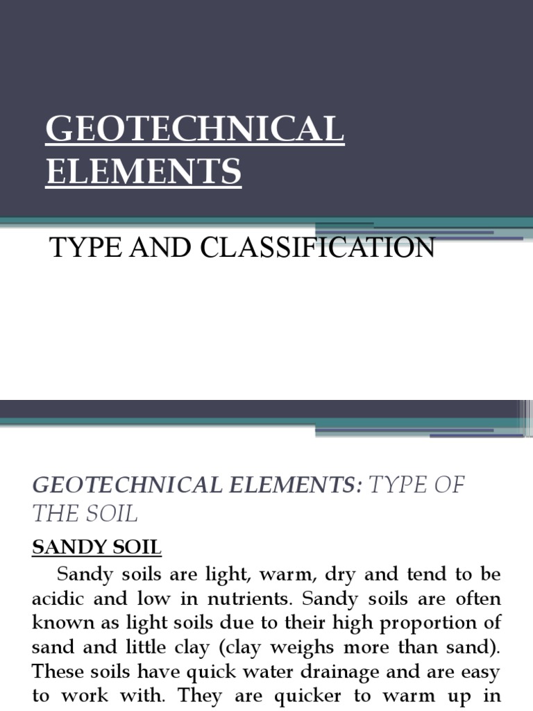 Geotechnical Elements: Type and Classification | PDF