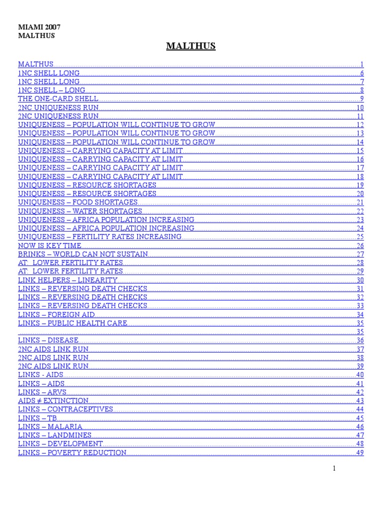 Malthus | PDF | Human Overpopulation | World Population