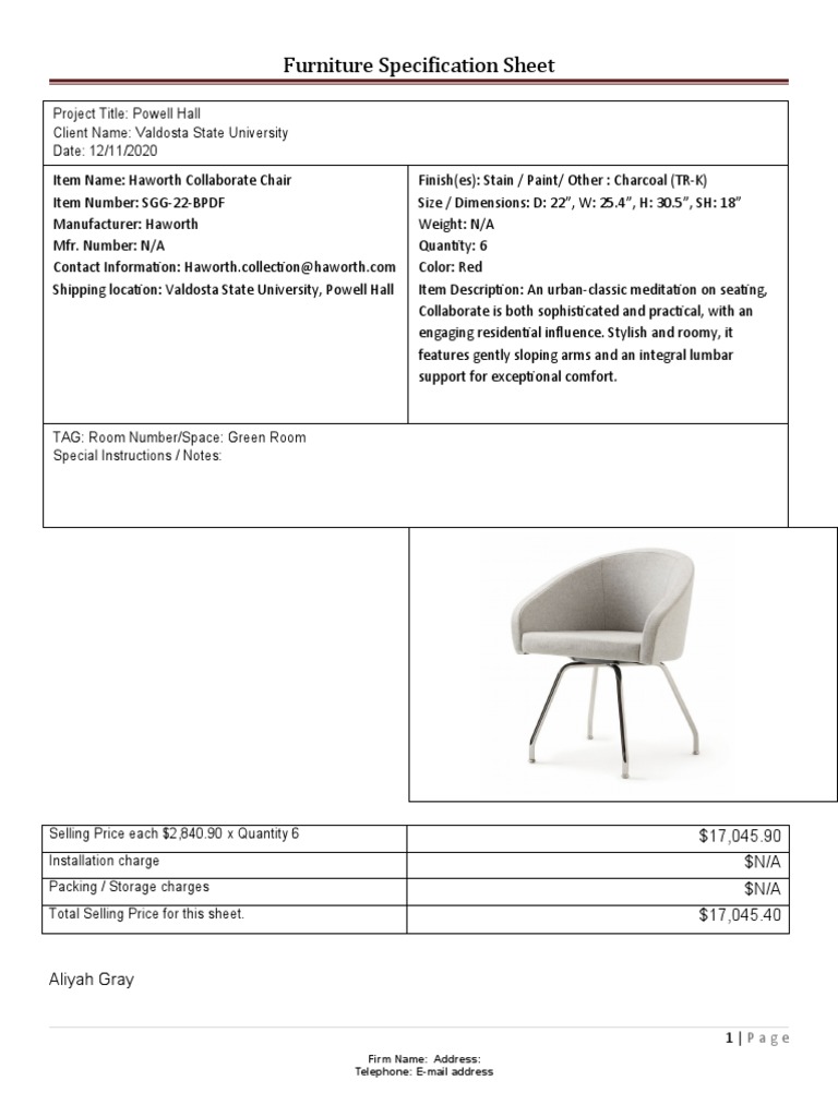 Haworth Collaborate Chair Specs | PDF