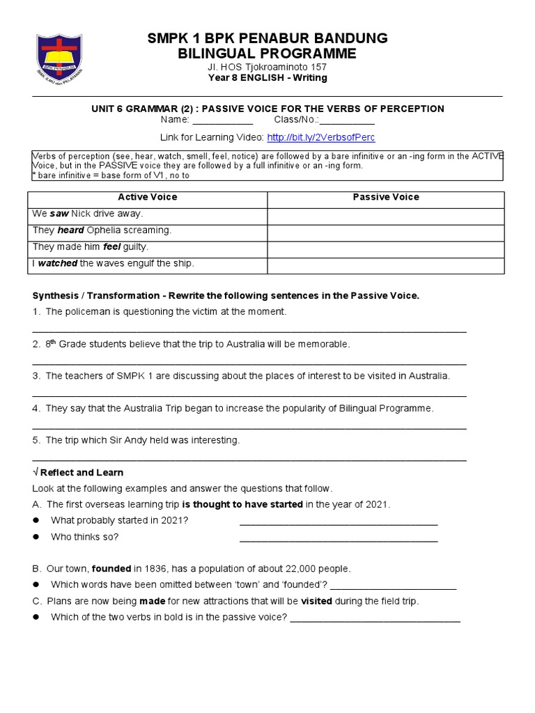 SMPK 1 BPK Penabur Bandung Bilingual Programme | PDF | Syntax | Grammar