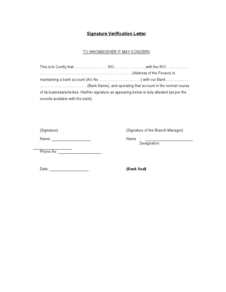 Application For Sig - Verif | PDF