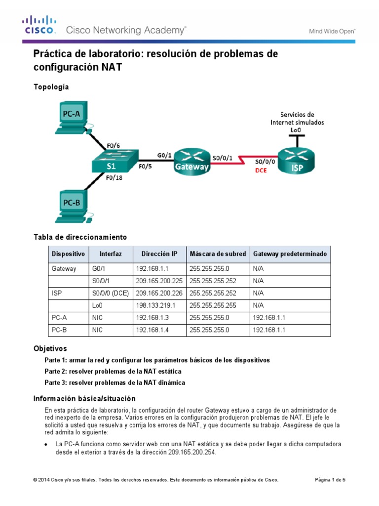 11.3.1.5 Lab - Troubleshooting NAT Configurations Dlldo | PDF ...