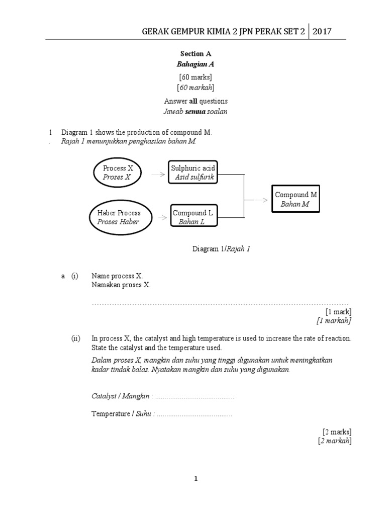 Gerak Gempur Kimia JPN Perak Set 2 | PDF | Atoms | Ion