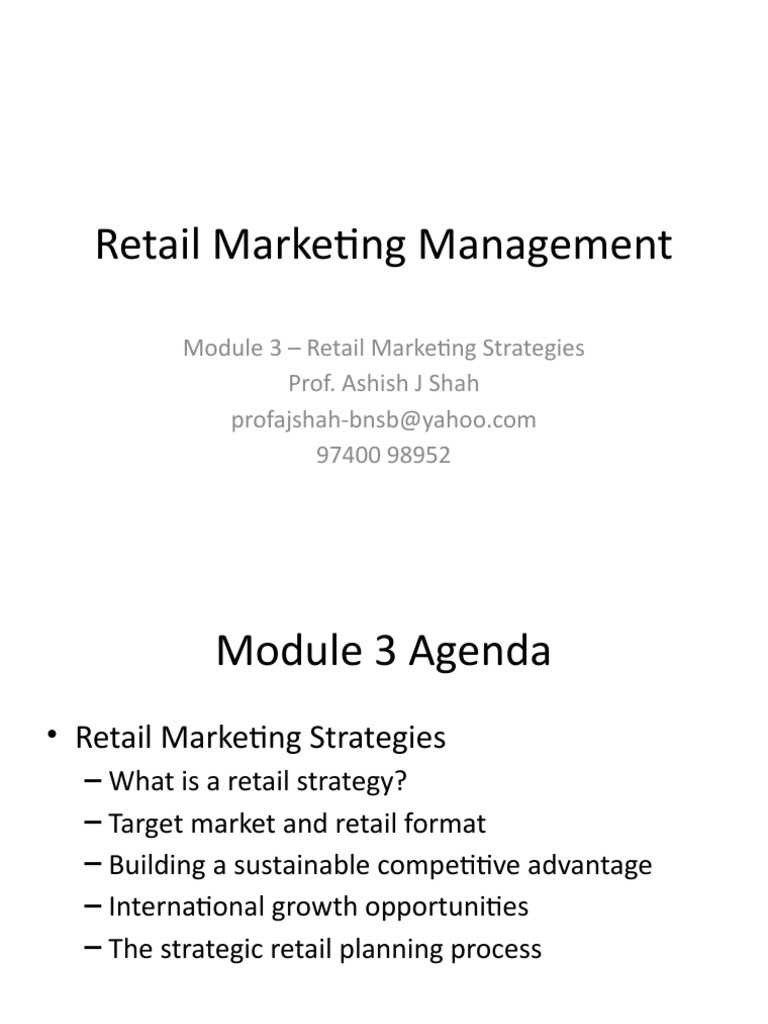 Retail MGMT M3 - Retail Marketing Strategies | PDF | Retail | Marketing