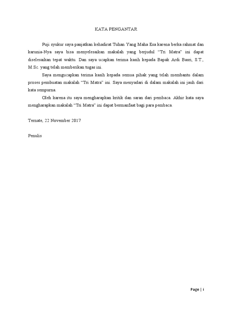 Tri Matra (Makalah) | PDF