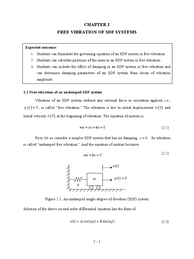 SDF System Vibration Analysis | PDF | Physics | Mechanics