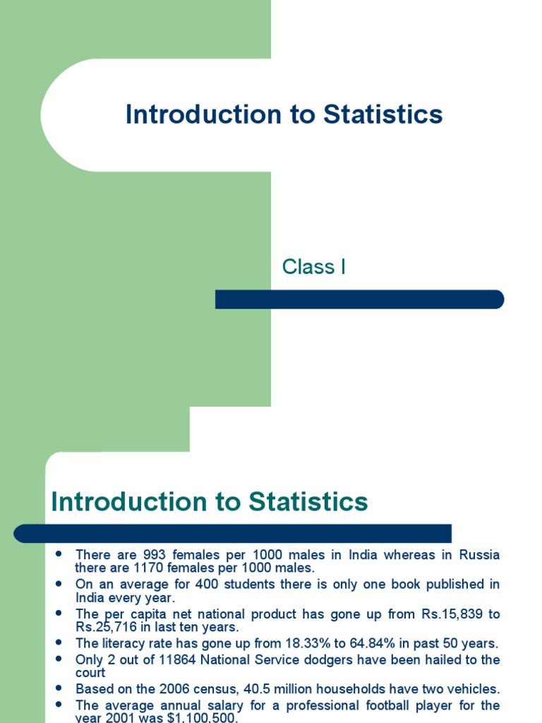 Introduction To Statistics | PDF | Statistics | Data