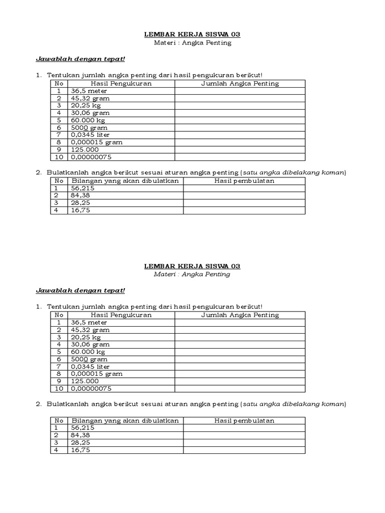 LKS Angka Penting | PDF