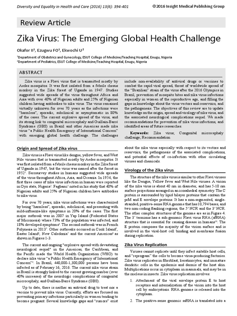 Zika Virus: Origin, Spread, and Impact | PDF | Zika Fever | Zika Virus