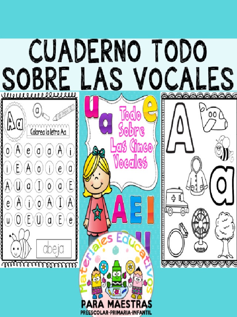 Cuaderno Aprendo Todo Sobre Las Vocales Por Materiales Educativos ...