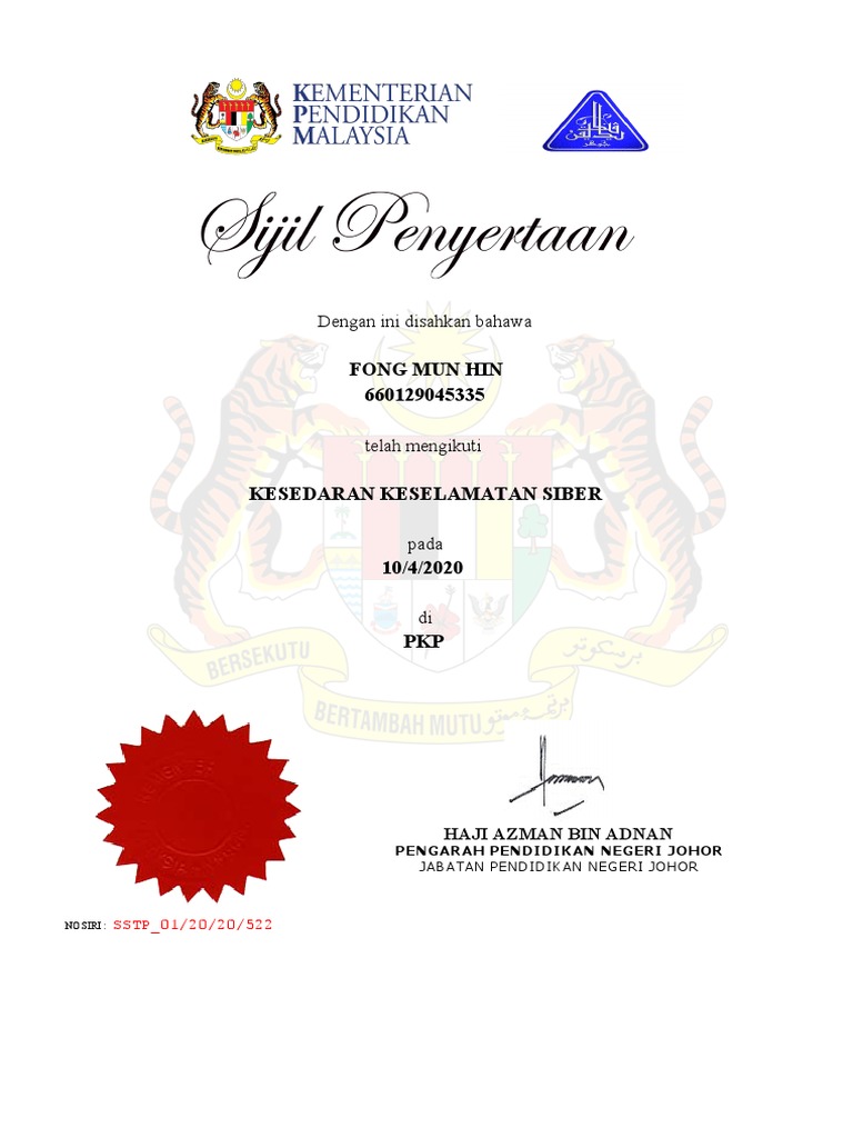 Sijil - 1 Keselamatan Siber | PDF