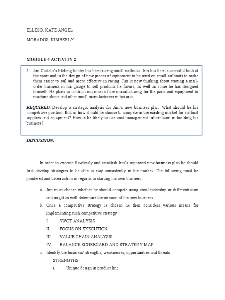 Module 4 Activity 2 Pair | PDF | Competitive Advantage | Strategic ...