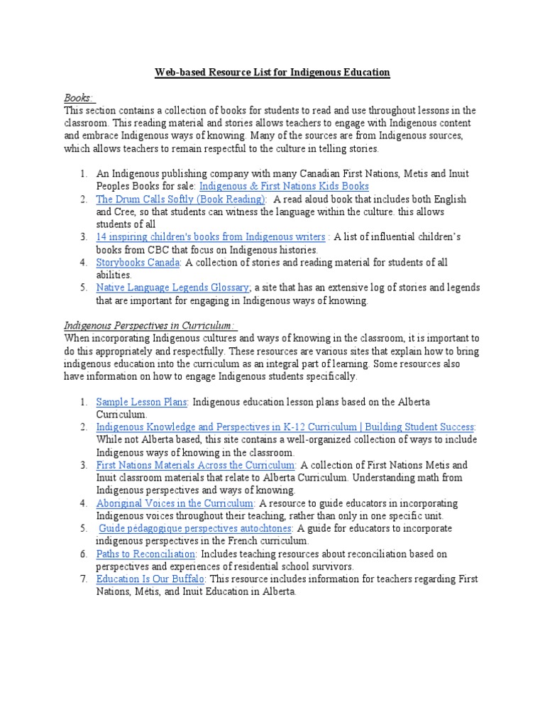 Web-Based Indigenous Education Resources | PDF | Métis | First Nations
