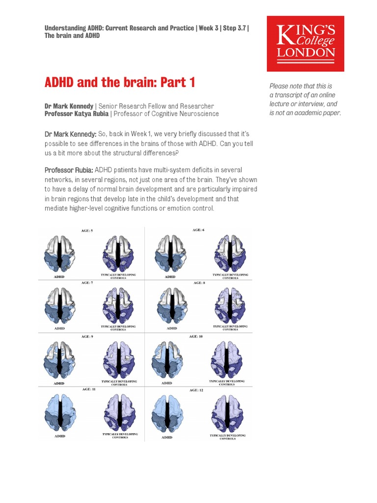 ADHD and The Brain - Part 1 | Download Free PDF | Frontal Lobe ...
