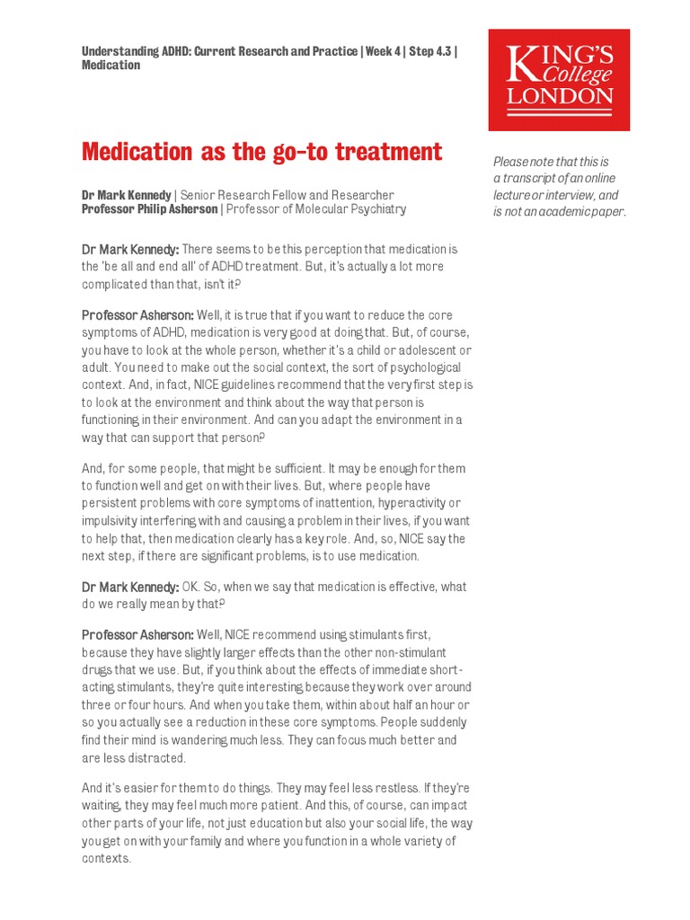Understanding the Role and Effectiveness of Medication in Treating ADHD ...