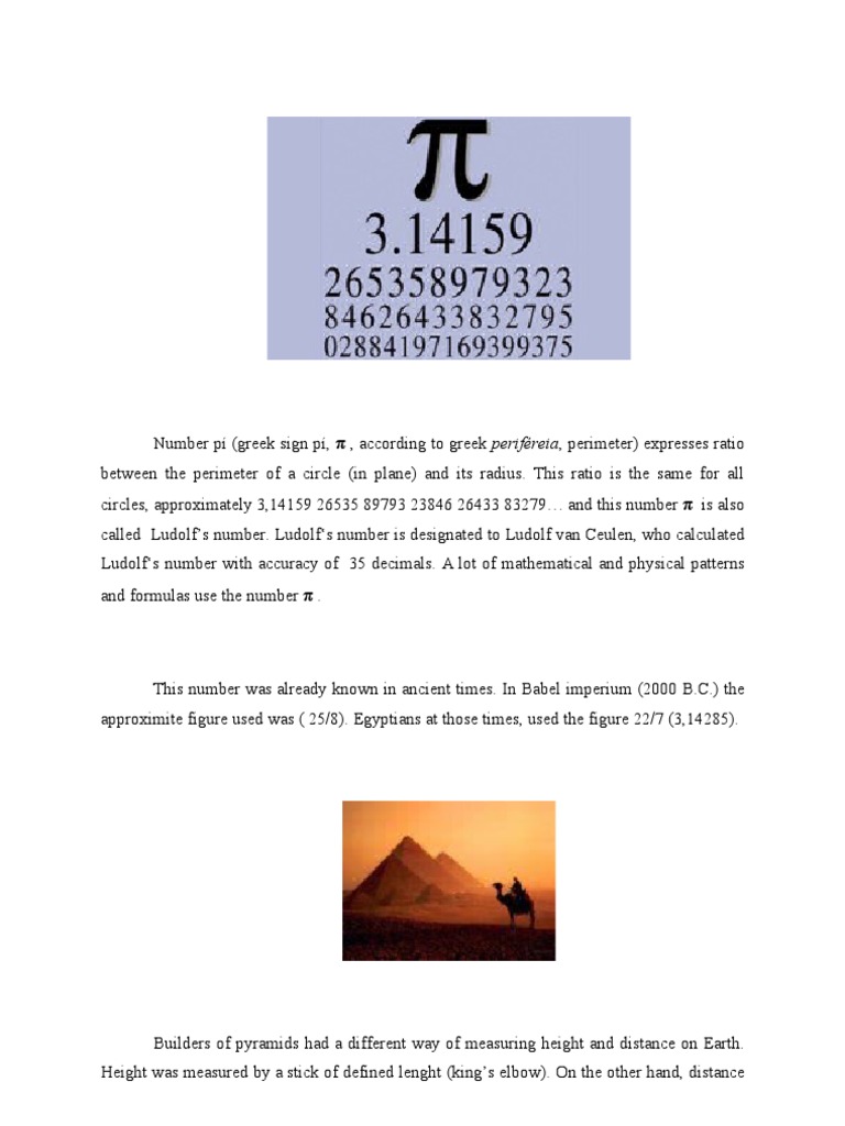 Pi | PDF | Pi | Numbers