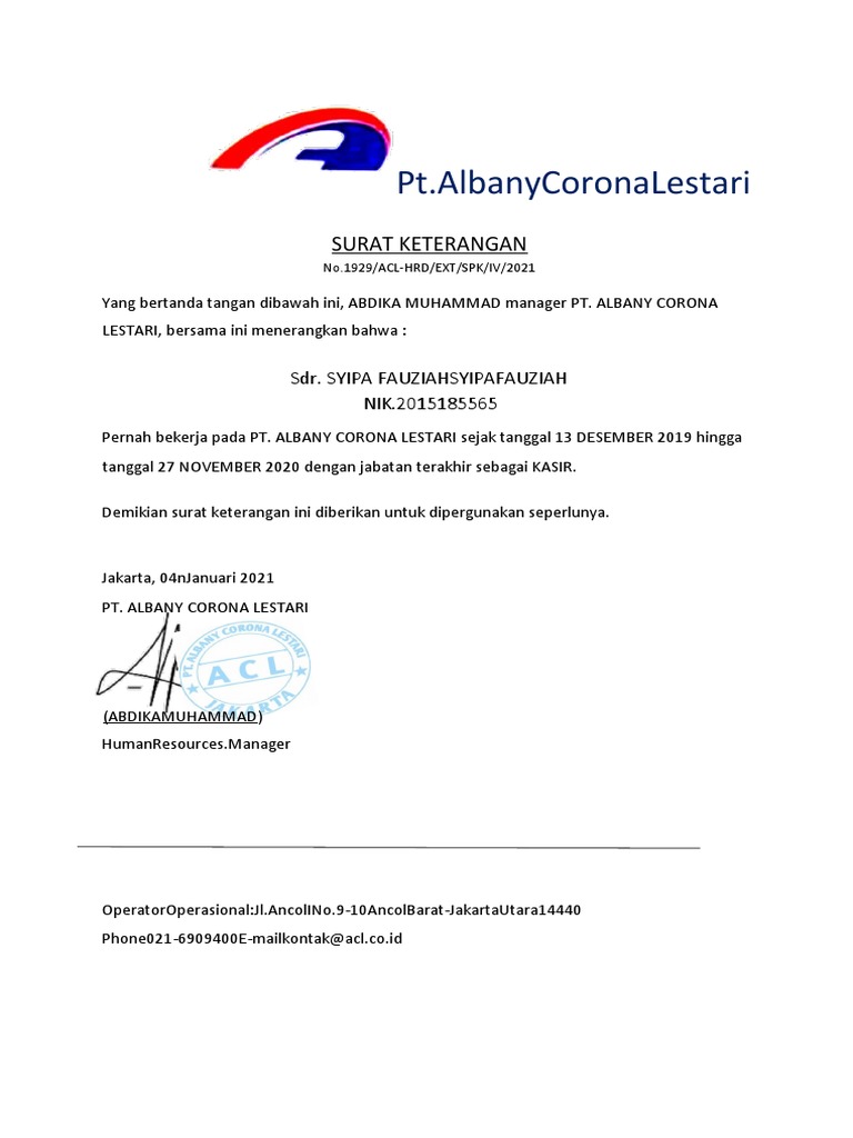 Paklaring Syipa | PDF