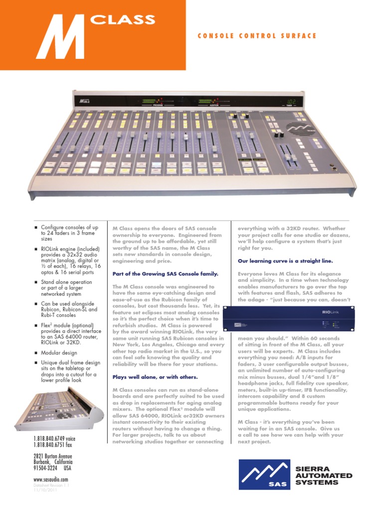 SAS M Class Datasheet | PDF | Computer Engineering | Electronics