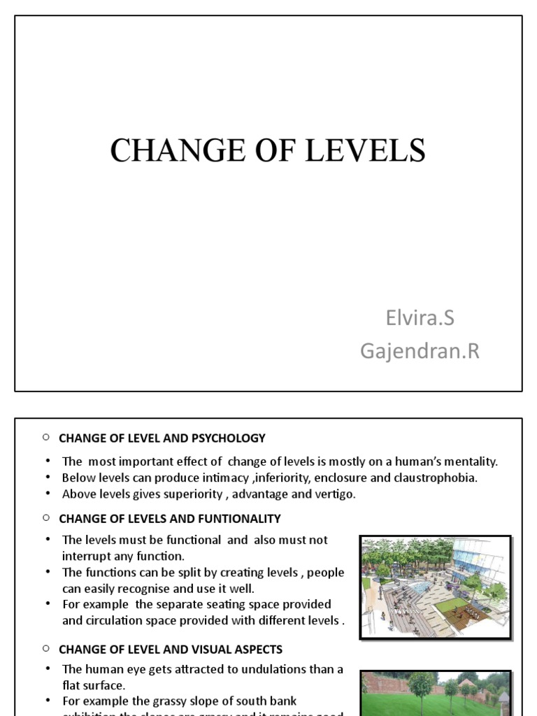 Change of Levels: Elvira.S Gajendran.R | PDF | Nature