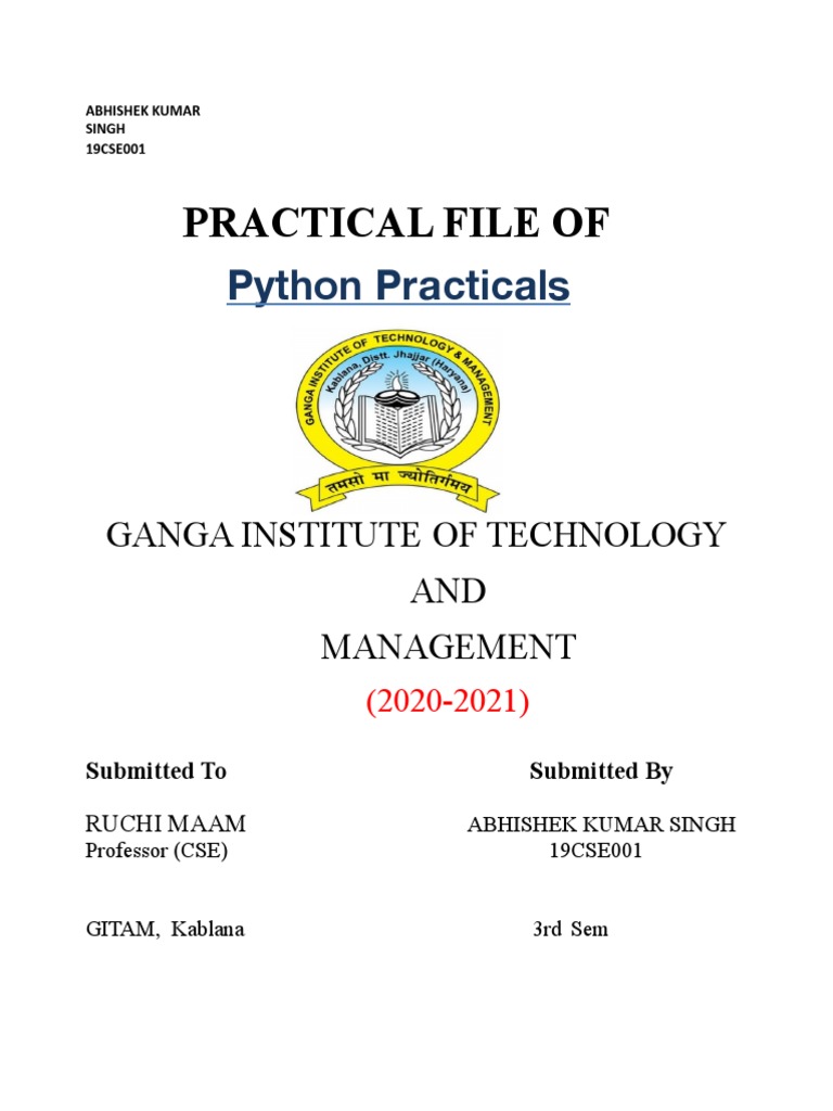 Practical File Of: Python Practicals | PDF | Software Engineering ... Practical File Of: Python Practicals | PDF | Software Engineering ...