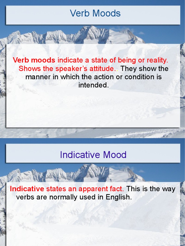 Understanding English Verb Moods | PDF | Grammatical Conjugation ...
