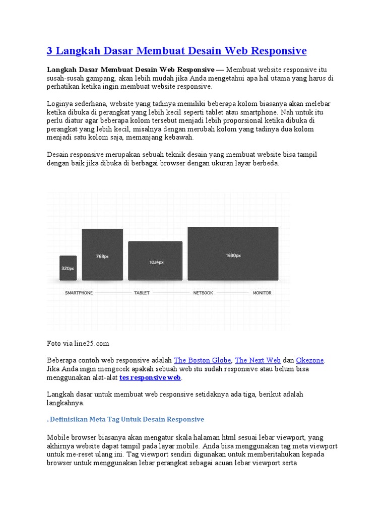 3 Langkah Dasar Membuat Desain Web Responsive | PDF
