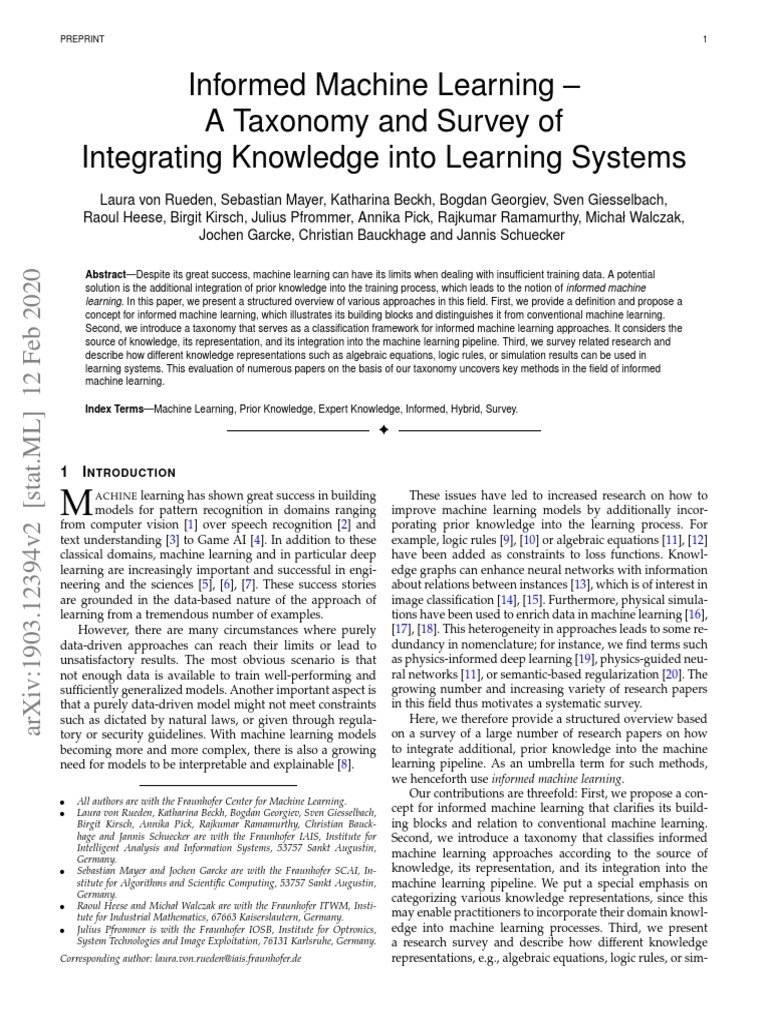 Informed Machine Learning | Download Free PDF | Machine Learning ...