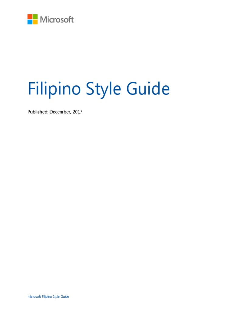 Filipino Style Guide: Published: December, 2017 | PDF | Adjective | Acronym
