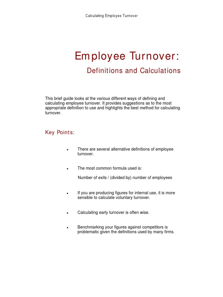 Employee Turnover | PDF | Turnover (Employment) | Employee Retention