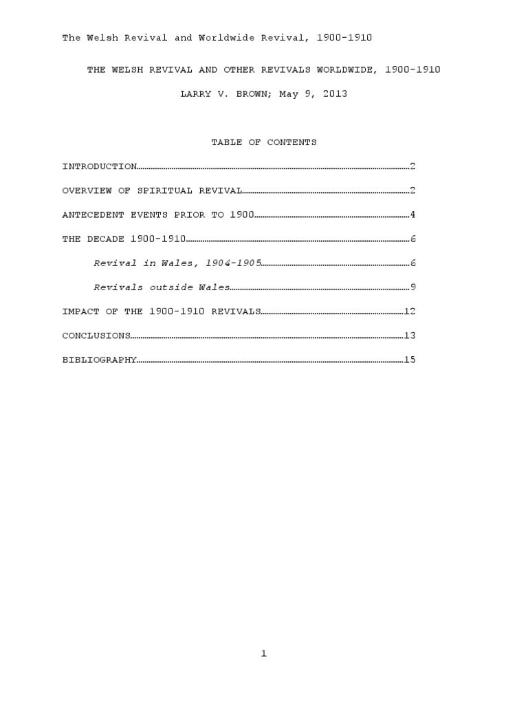 The Welsh Revival and Other Revivals Wor | PDF | Christian Revival ...