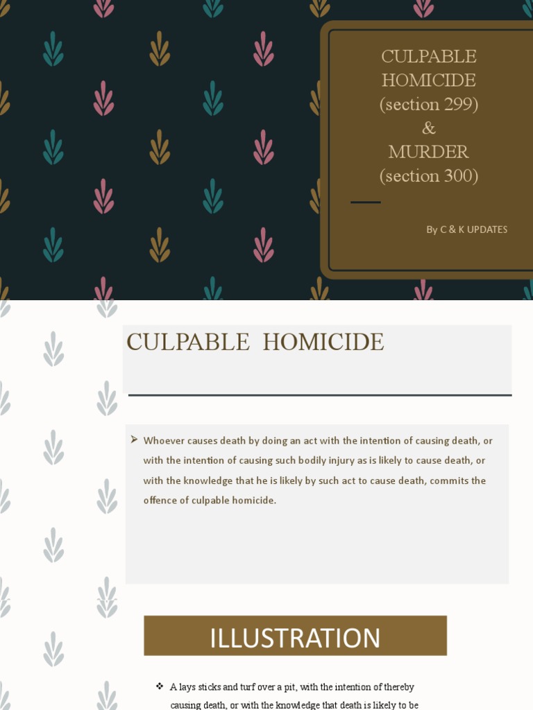 Culpable Homicide and Murder Explained | PDF | Murder | Homicide