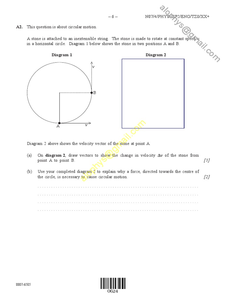 Circular Motion IB N07 A2 | PDF | Natural Philosophy | Applied And ...