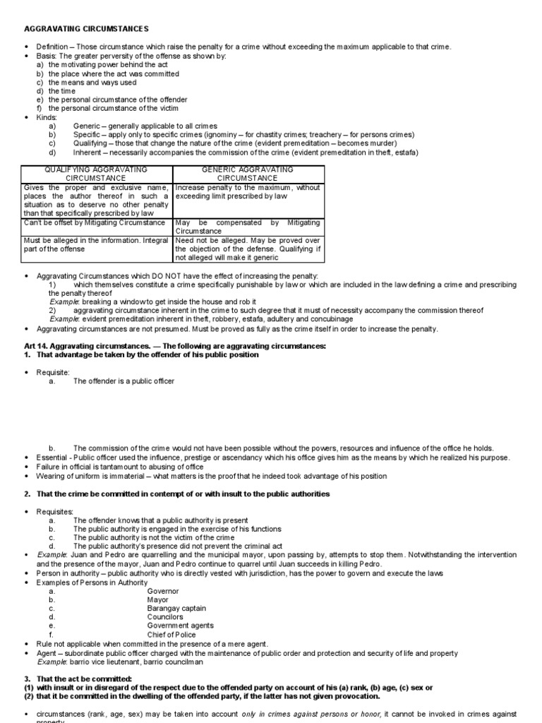 Aggravating Circumstances | PDF | Murder | Crime & Violence