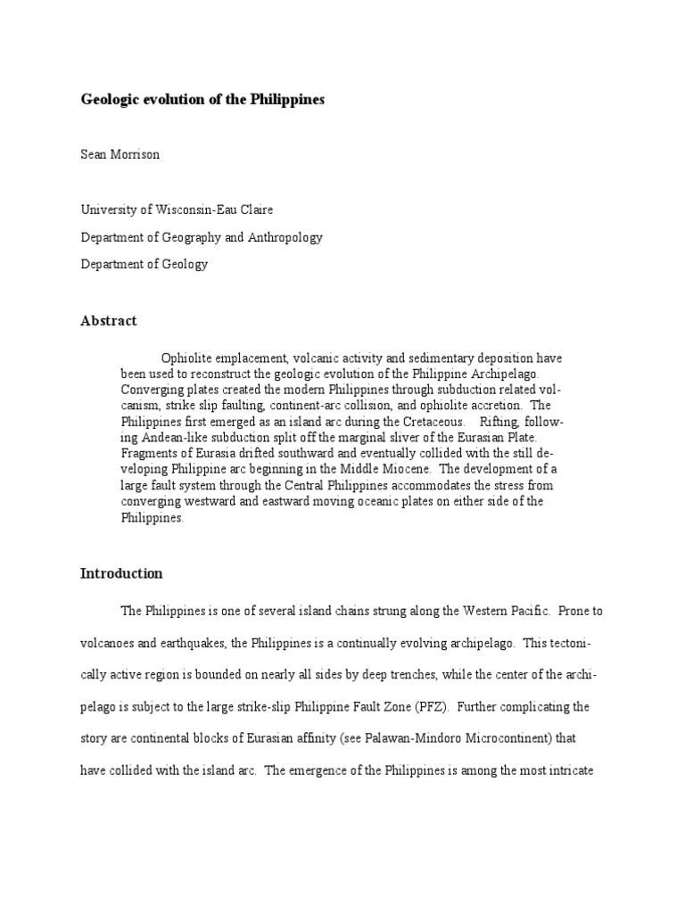Geologic Evolution of The Philippines PDF | PDF | Tectonics ...