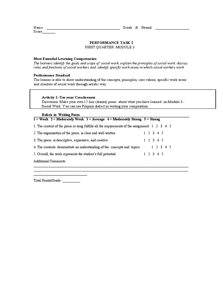 DIASS - Performance Task Module 3 - 1st Q | PDF