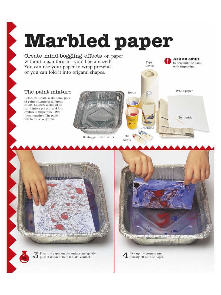 Marbled Paper Kids Science Activity | PDF | Paint | Chemistry