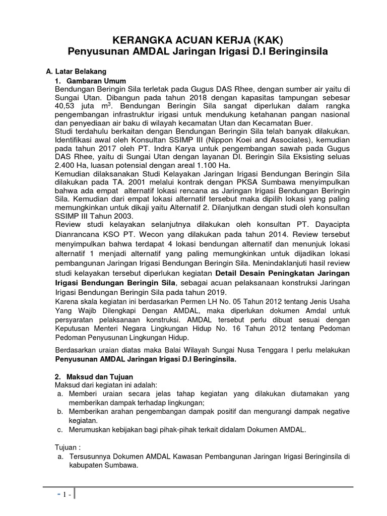 KAK Amdal Beringinsila PDF | PDF