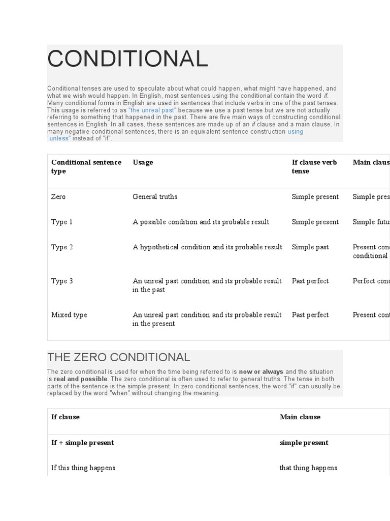 The Zero Conditional | PDF | Syntax | Morphology