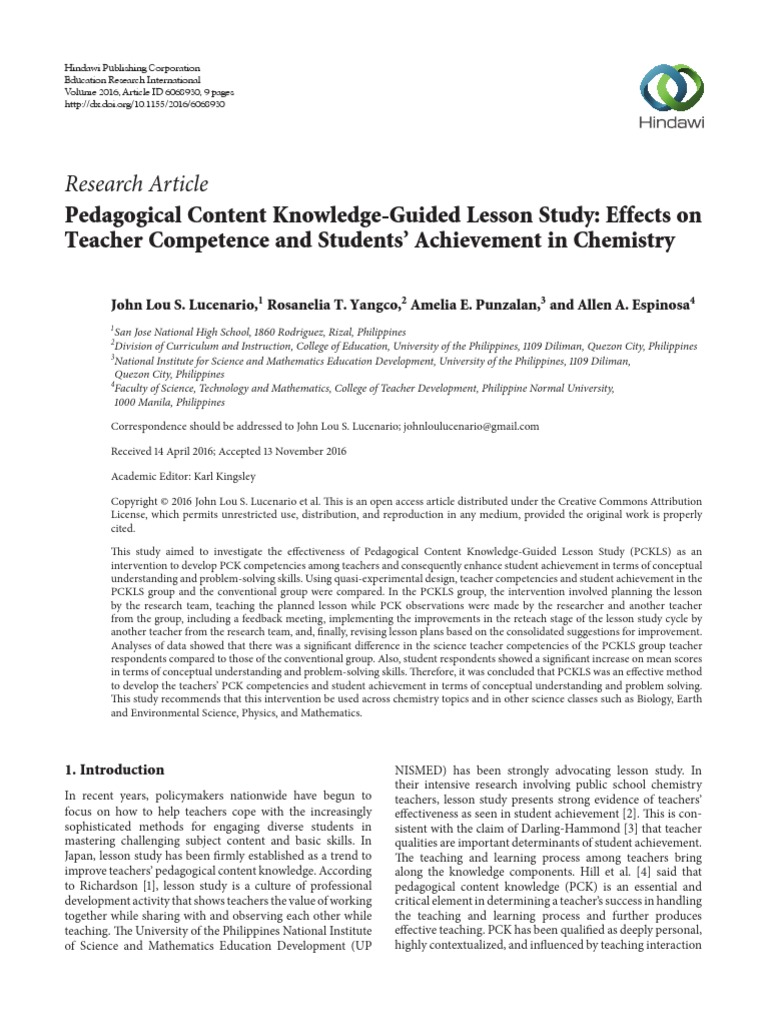 Research Article | PDF | Science Education | Teachers