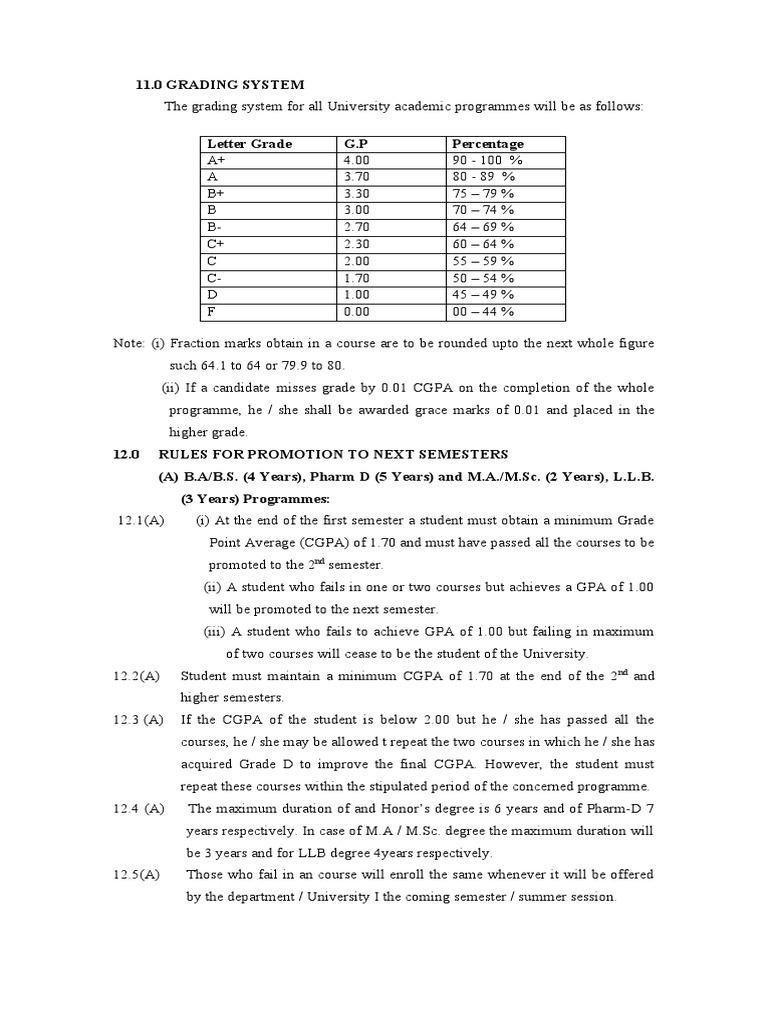 Gpa Rules Gcuf | PDF | Thesis | Vocational Education